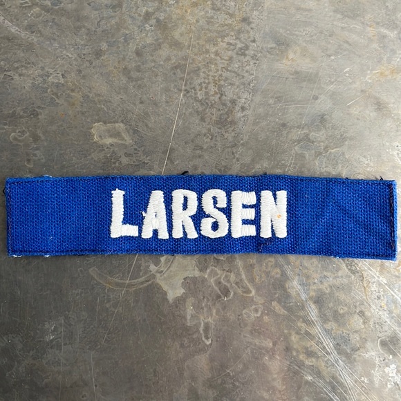Other | Larsen Embroidered Vintage Military Blue Tape Name Patch Larsen ...